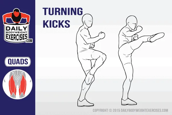 Turning Kicks - Lower Body Bodyweight Exercise